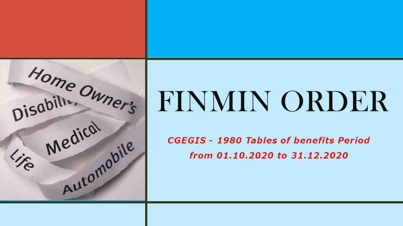 CGEGIS – 1980 Tables of benefits Period from 01.10.2020 to 31.12.2020